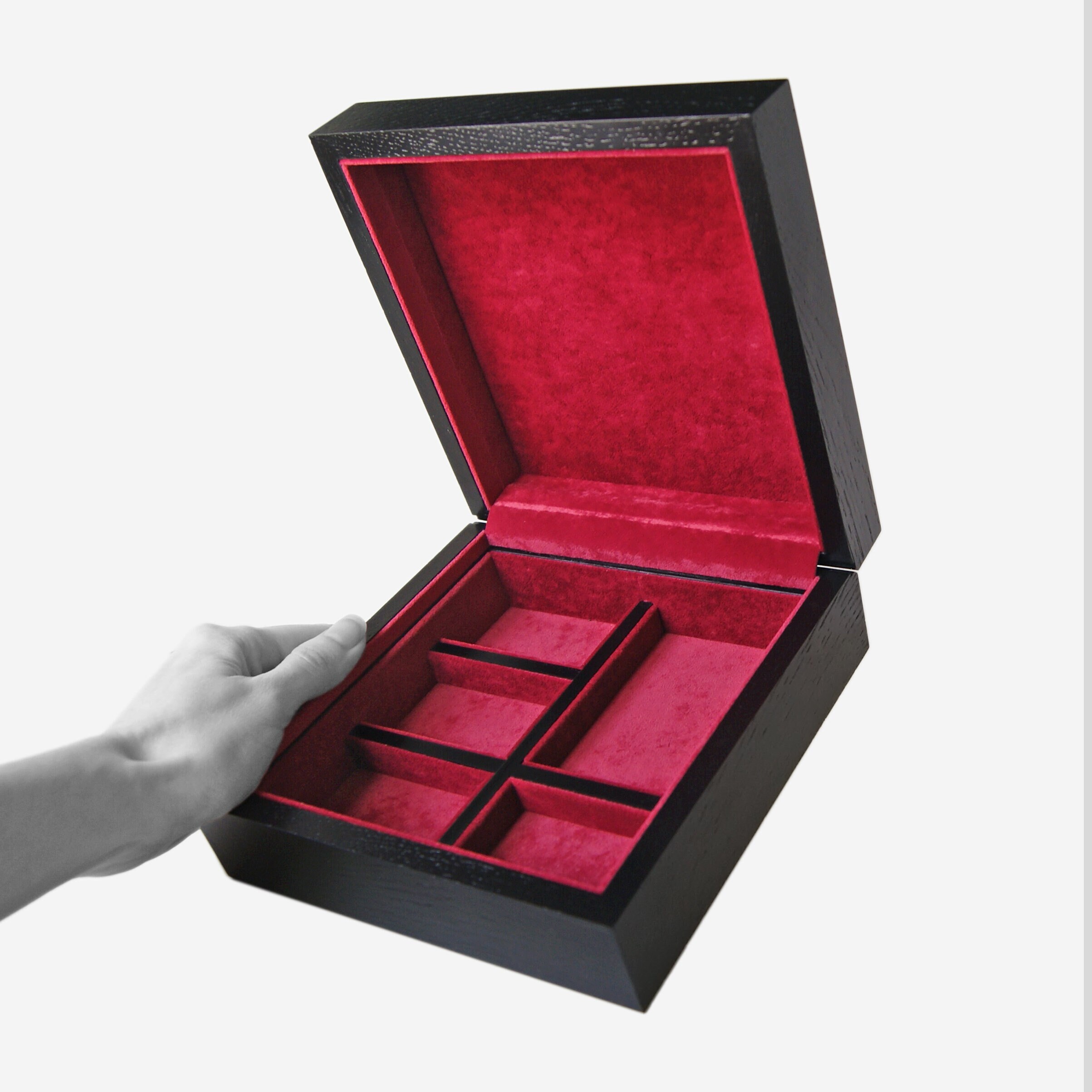 Big Jewelry Box With Peony Flower Ornament, Pink Organizer With ...