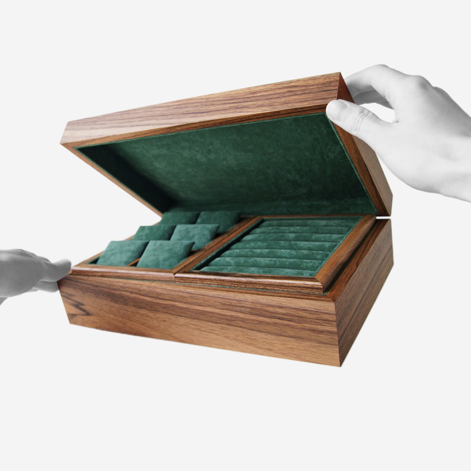 Wooden Jewelry Box With Dividers, Personalized Storage Box, Jewelry ...