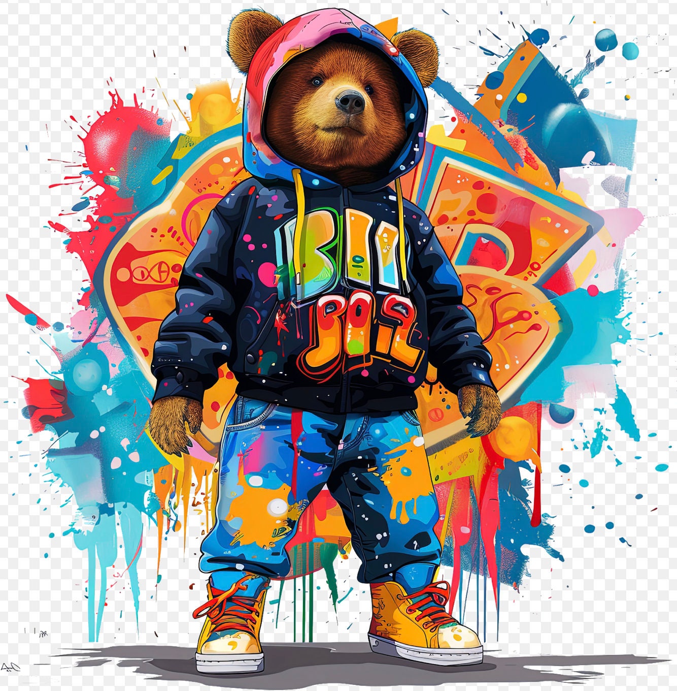 Teddy Bear Graffiti Set of 10 PNG High Quality Prints Sublimation ...