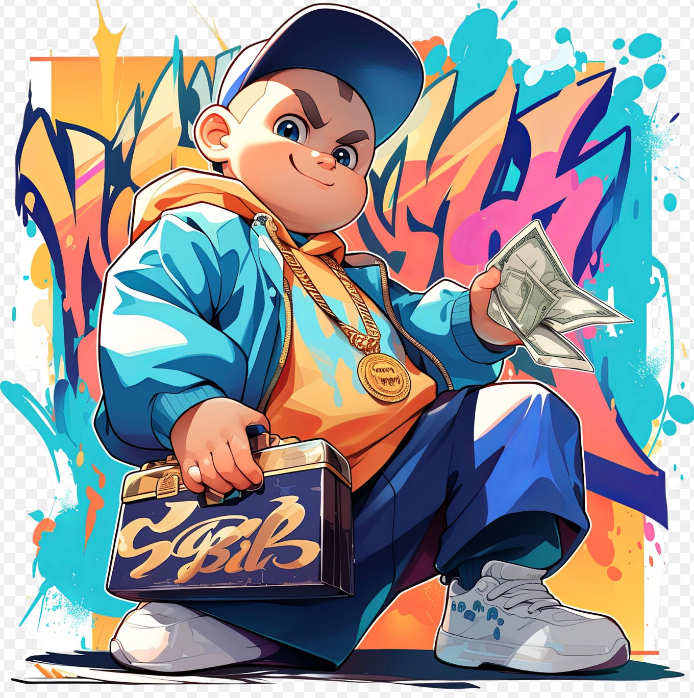 Boy Graffiti Clipart Set of 10 PNG High Quality Streetwear Art Baby ...