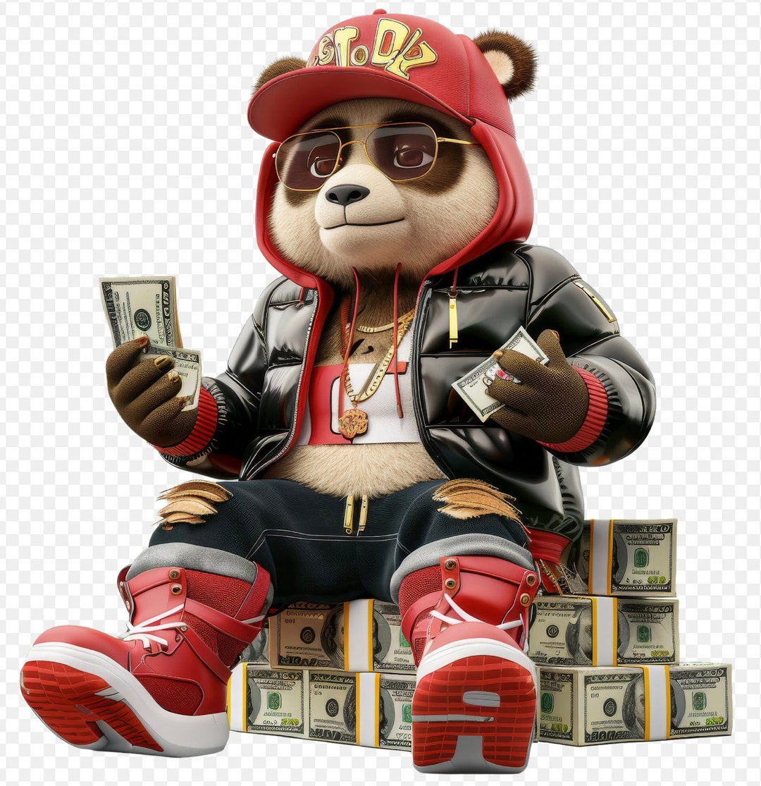 Graffiti Hip Hop Panda Holding Money Set of 10 PNG Gorilla Cheetah ...