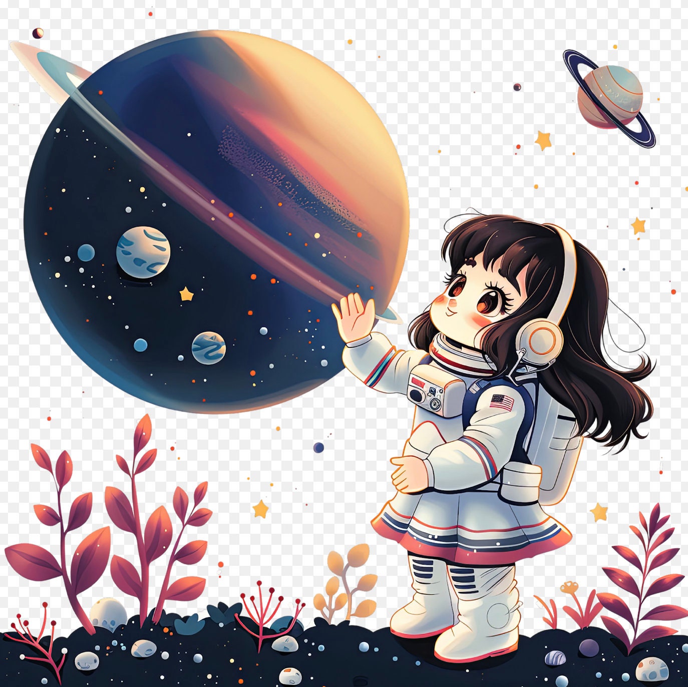 Space Clipart Bundle Astronaut Nursery Clipart Set of 10 PNG High ...