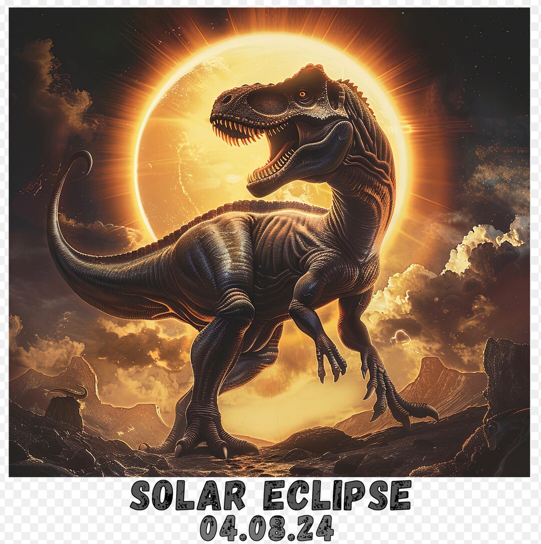 Solar Eclipse 2024 Dinosaur Clipart Set of 10 PNG High Quality Dinosaur ...