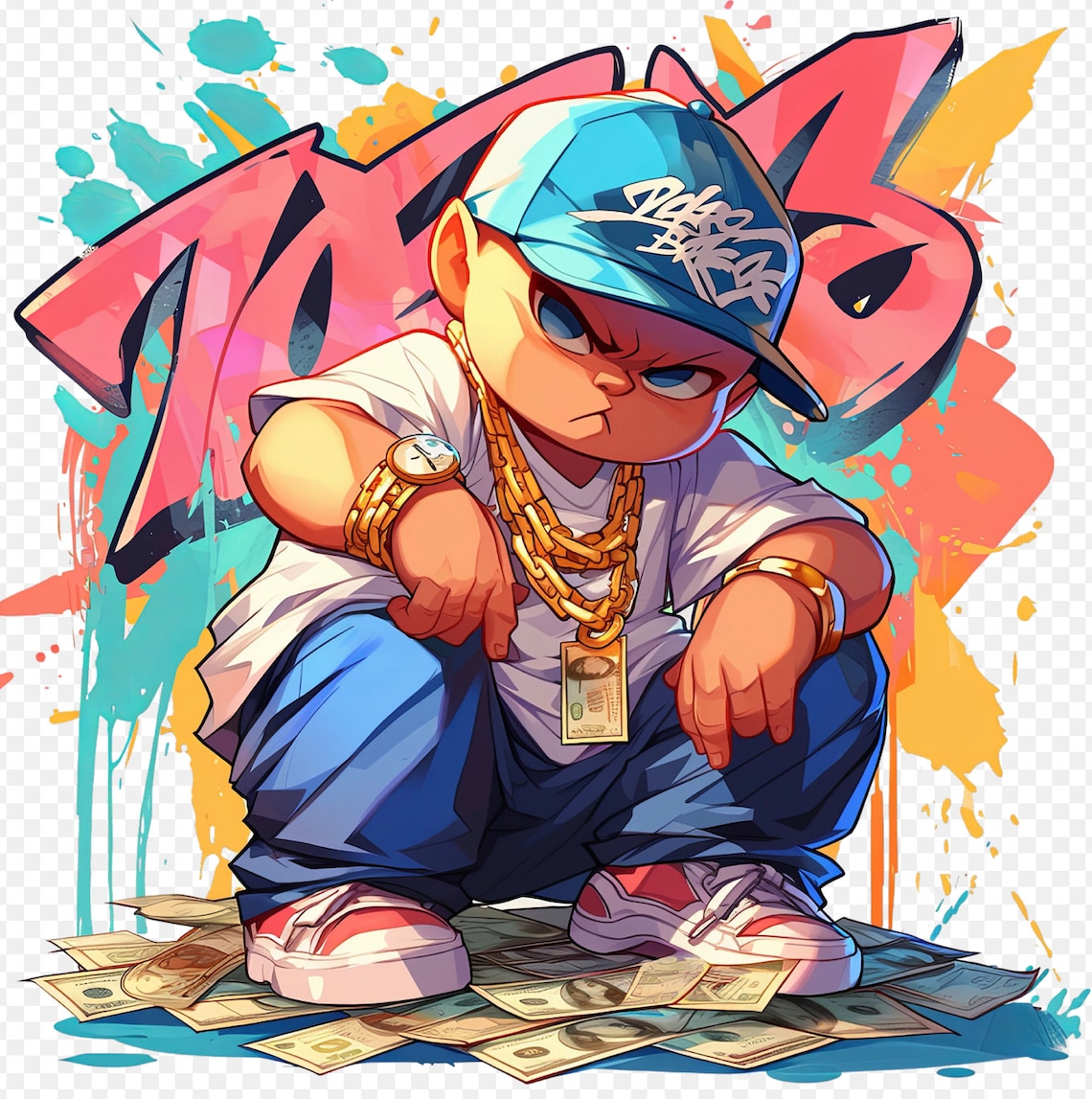 Boy Graffiti Clipart Set of 10 PNG High Quality Streetwear Art Baby ...