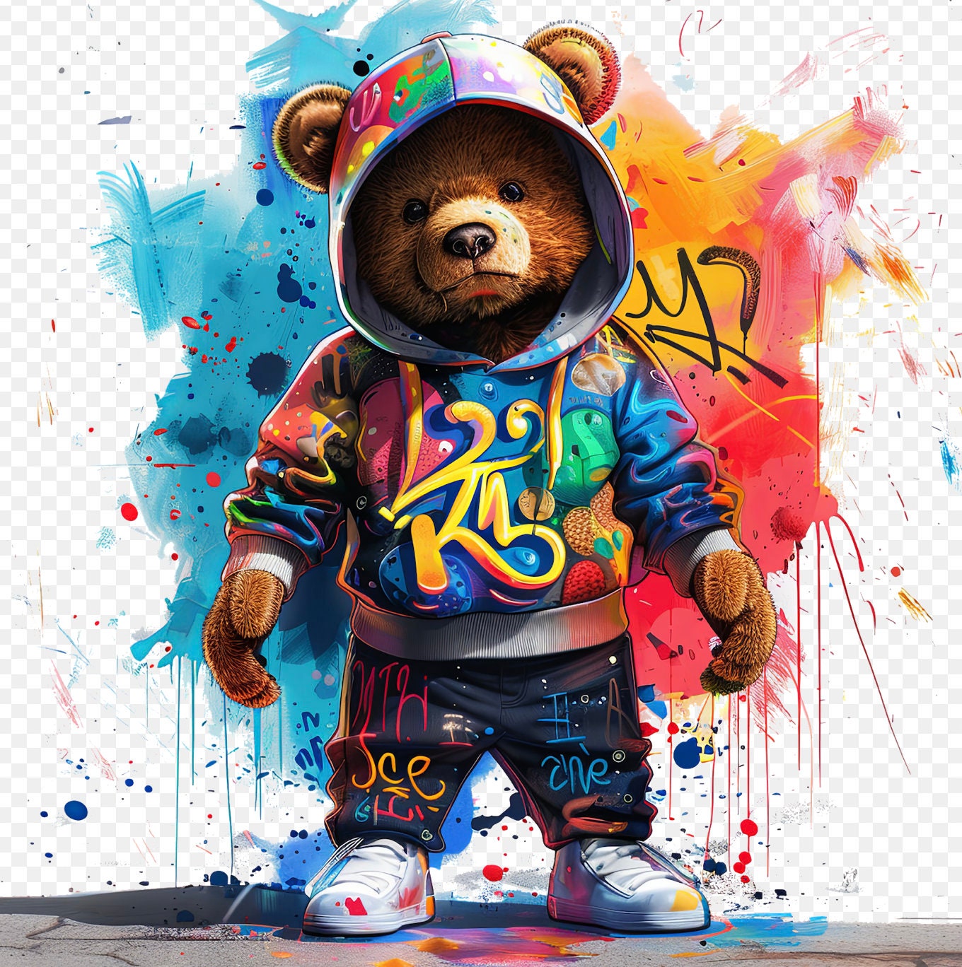 Teddy Bear Graffiti Set of 10 PNG High Quality Prints Sublimation ...