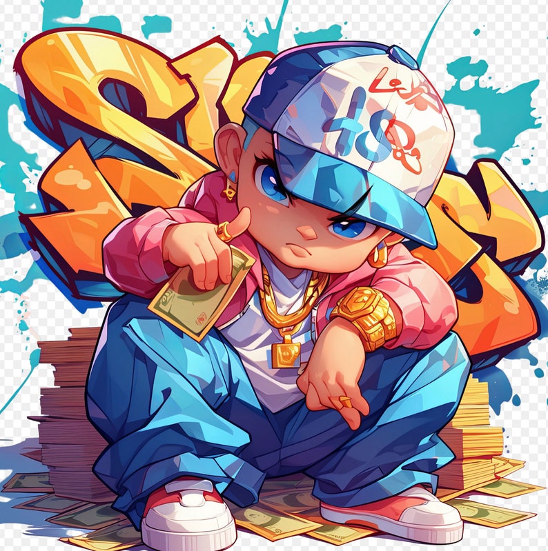 Boy Graffiti Clipart Set of 10 PNG High Quality Streetwear Art Baby ...
