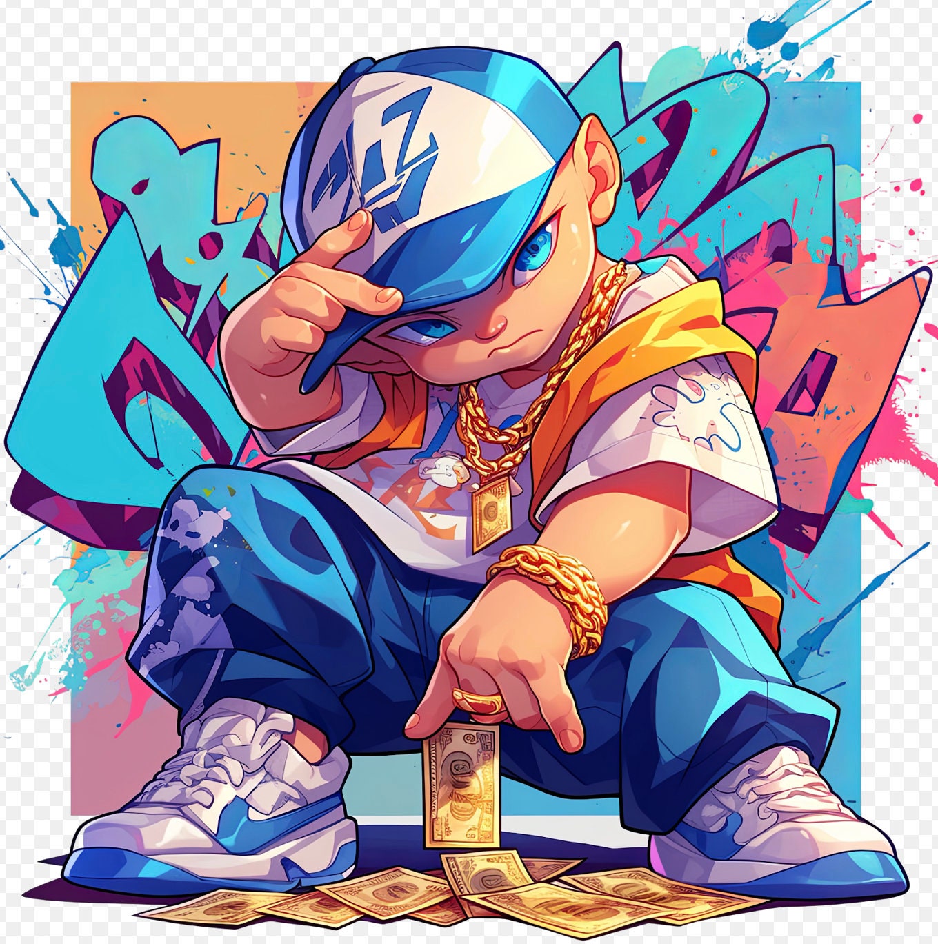 Boy Graffiti Clipart Set of 10 PNG High Quality Streetwear Art Baby ...