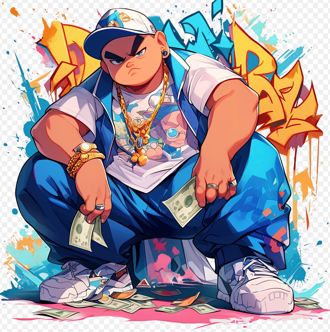Boy Graffiti Clipart Set of 10 PNG High Quality Streetwear Art Baby ...