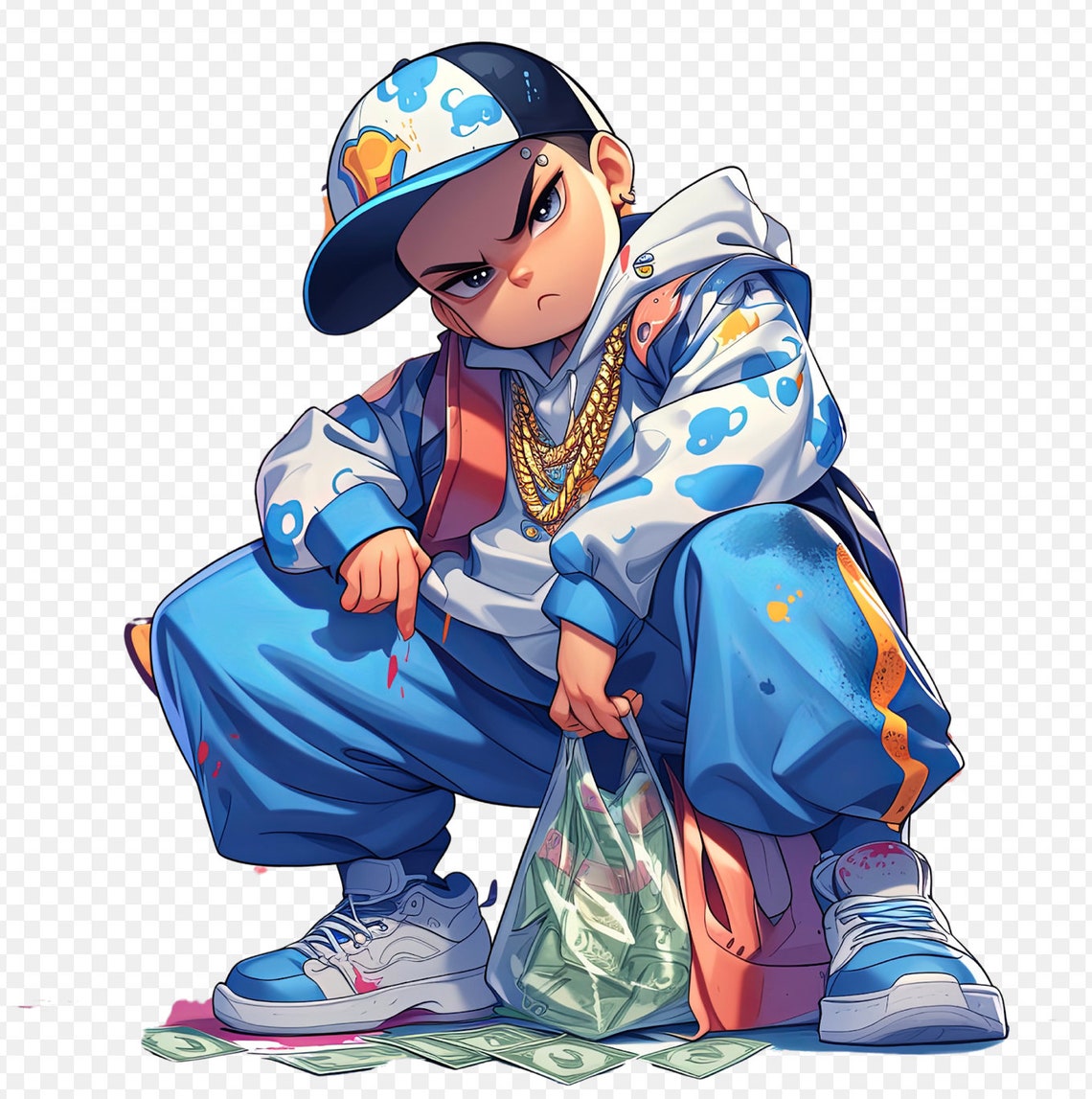 Boy Graffiti Clipart Set of 10 PNG High Quality Streetwear Art Baby ...