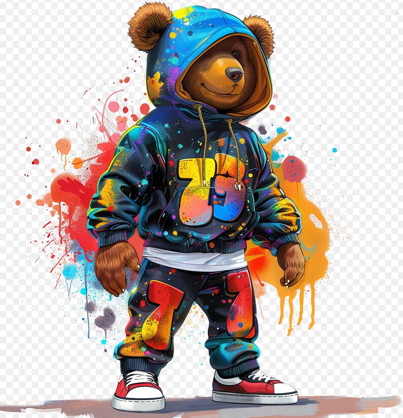Teddy Bear Graffiti Set of 10 PNG High Quality Prints Sublimation ...