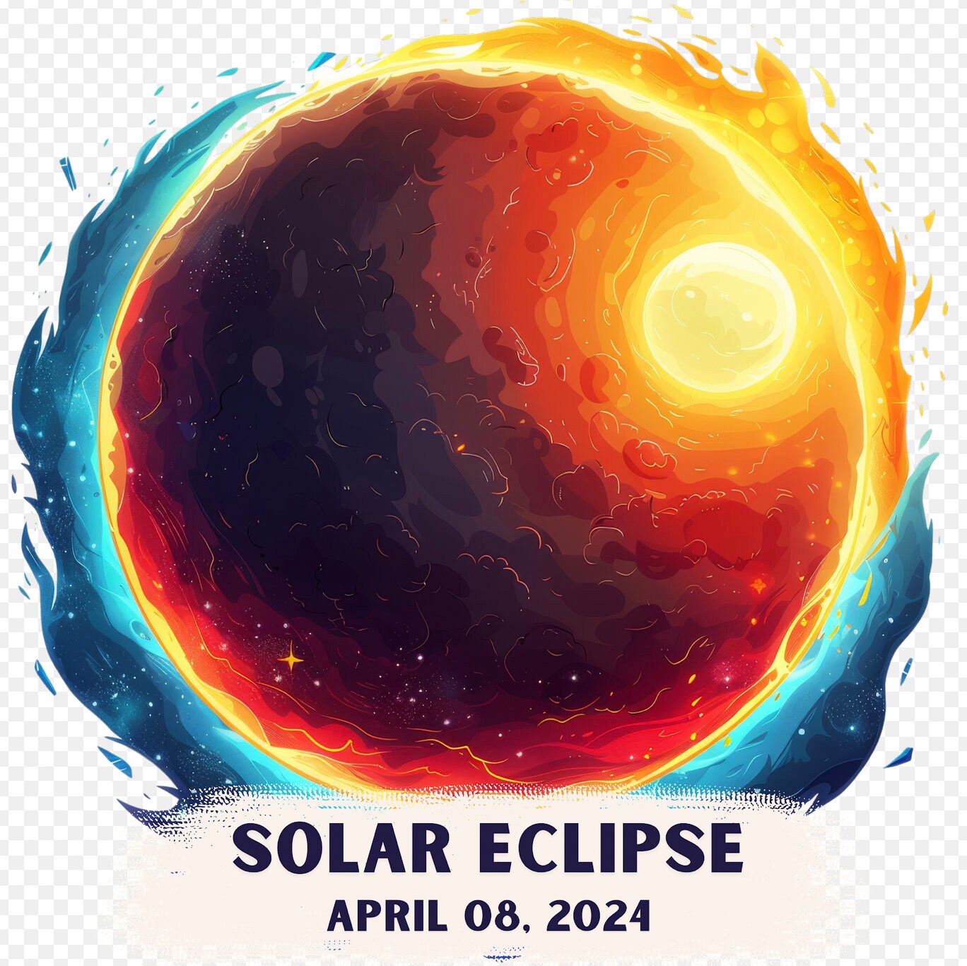 Solar Eclipse 2024 Clipart Set of 10 PNG High Quality Darkness PNG ...