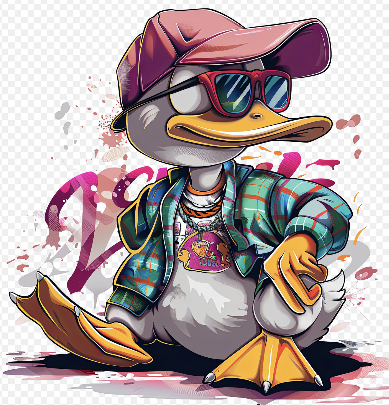 Gangster Duck Graffiti Set of 10 PNG Duck Graffiti Cartoon Gangster ...