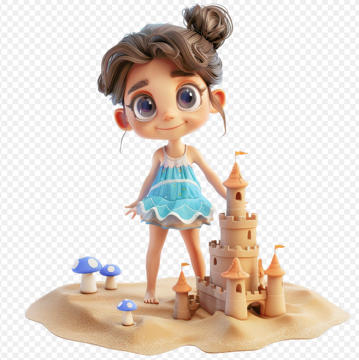 Girl Beach Summer Clipart Set of 10 PNG High Quality Cute Summer PNG ...