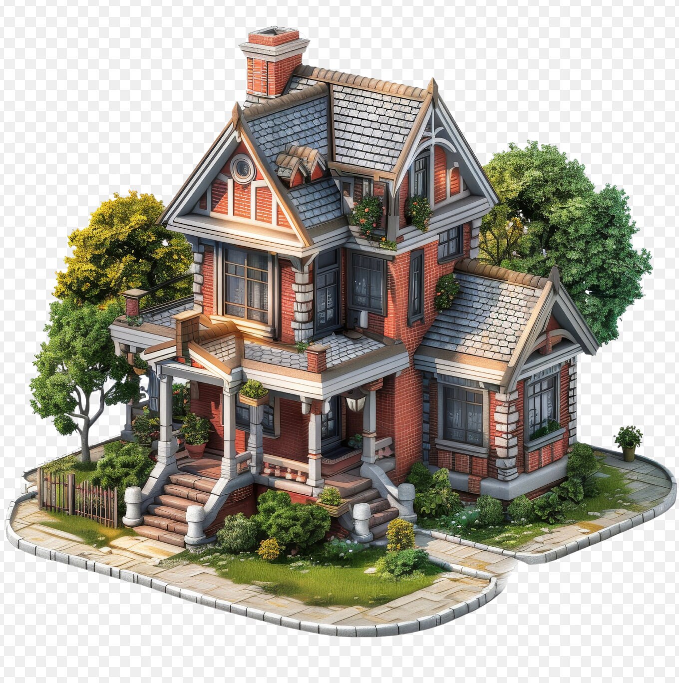 Watercolor Houses Clipart Set of 10 PNG High Quality Cottage Clipart ...