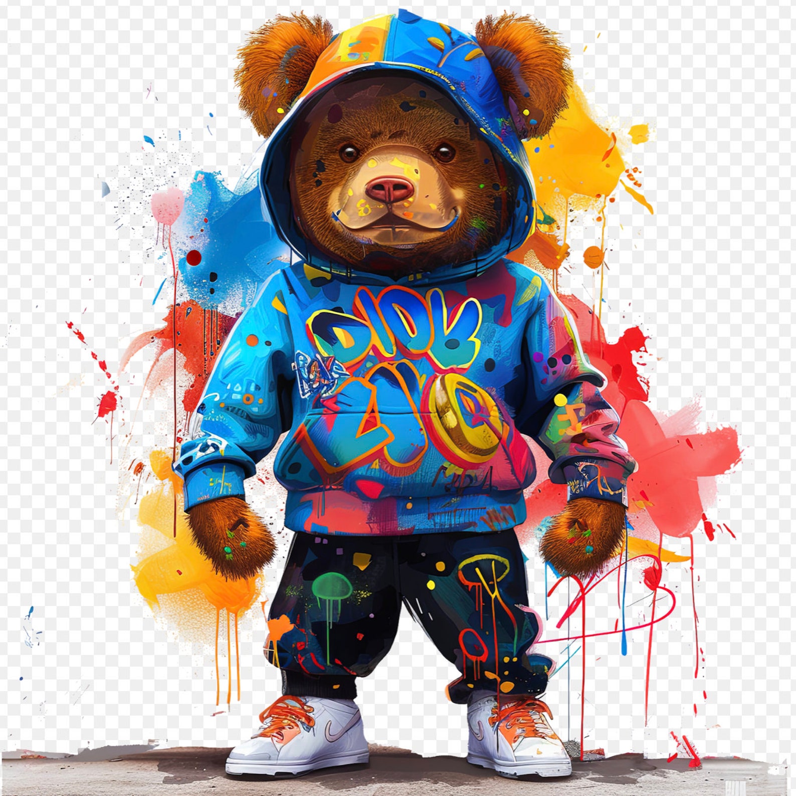 Teddy Bear Graffiti Set of 10 PNG High Quality Prints Sublimation ...