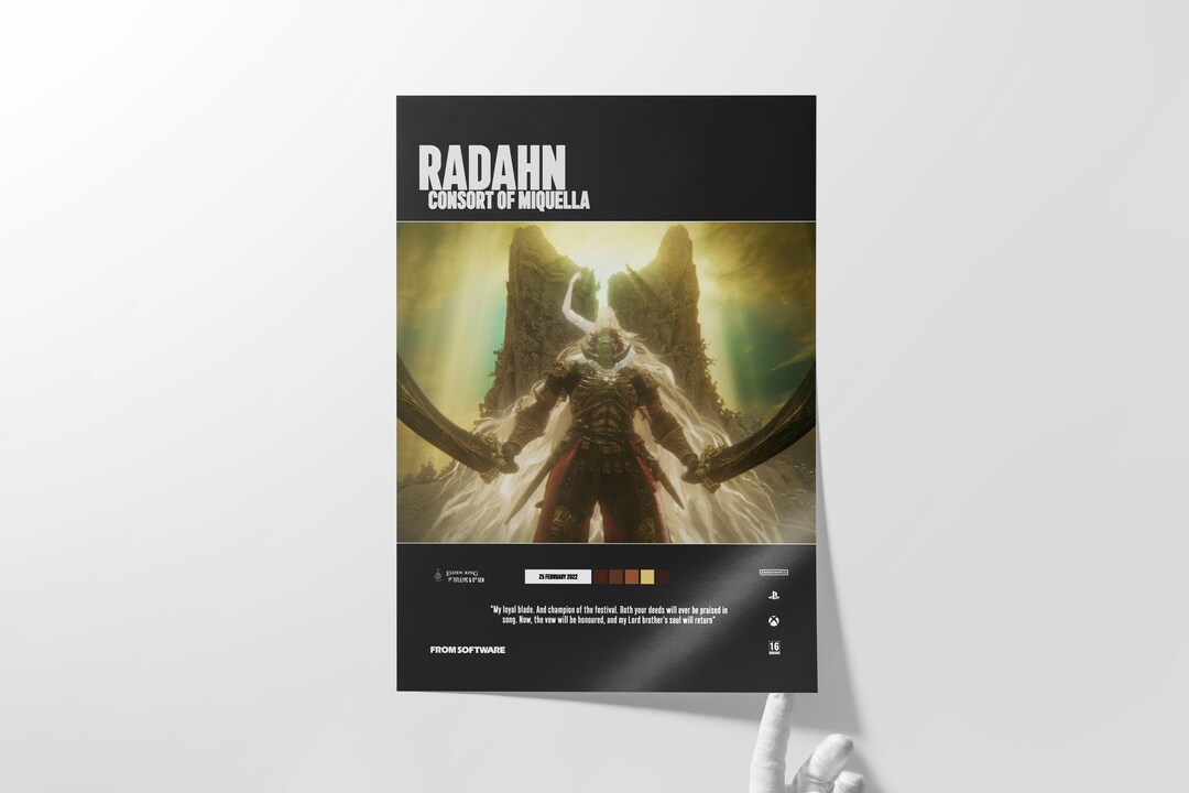 Elden Ring Radahn Consort Miquella Quote Gaming Poster A3 Wall Art Home ...