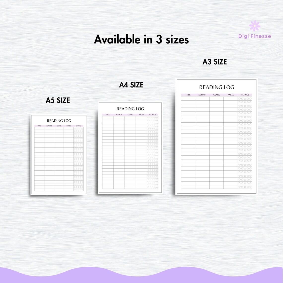 Digital Book Tracker Reading Log Book Review Journal A3, A4 & A5 ...