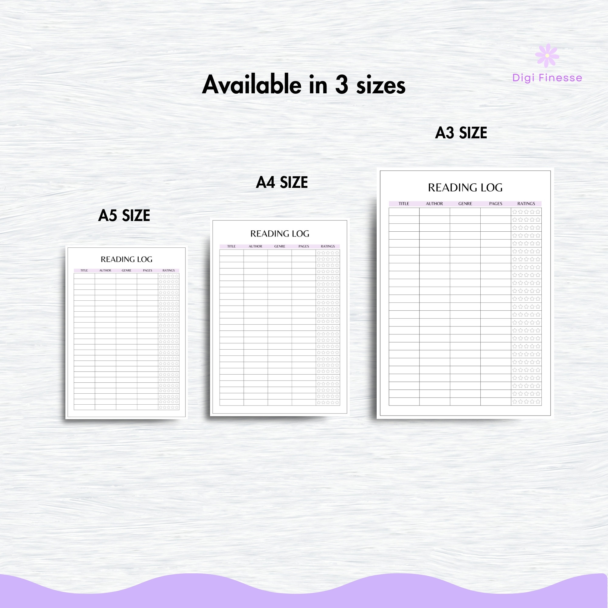 Digital Book Tracker Reading Log Book Review Journal A3, A4 & A5 ...
