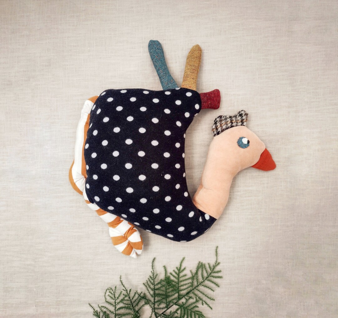 Dotty Bird Soft Toy With Long Legs, Big Stuffed Animal Travel Pillow ...