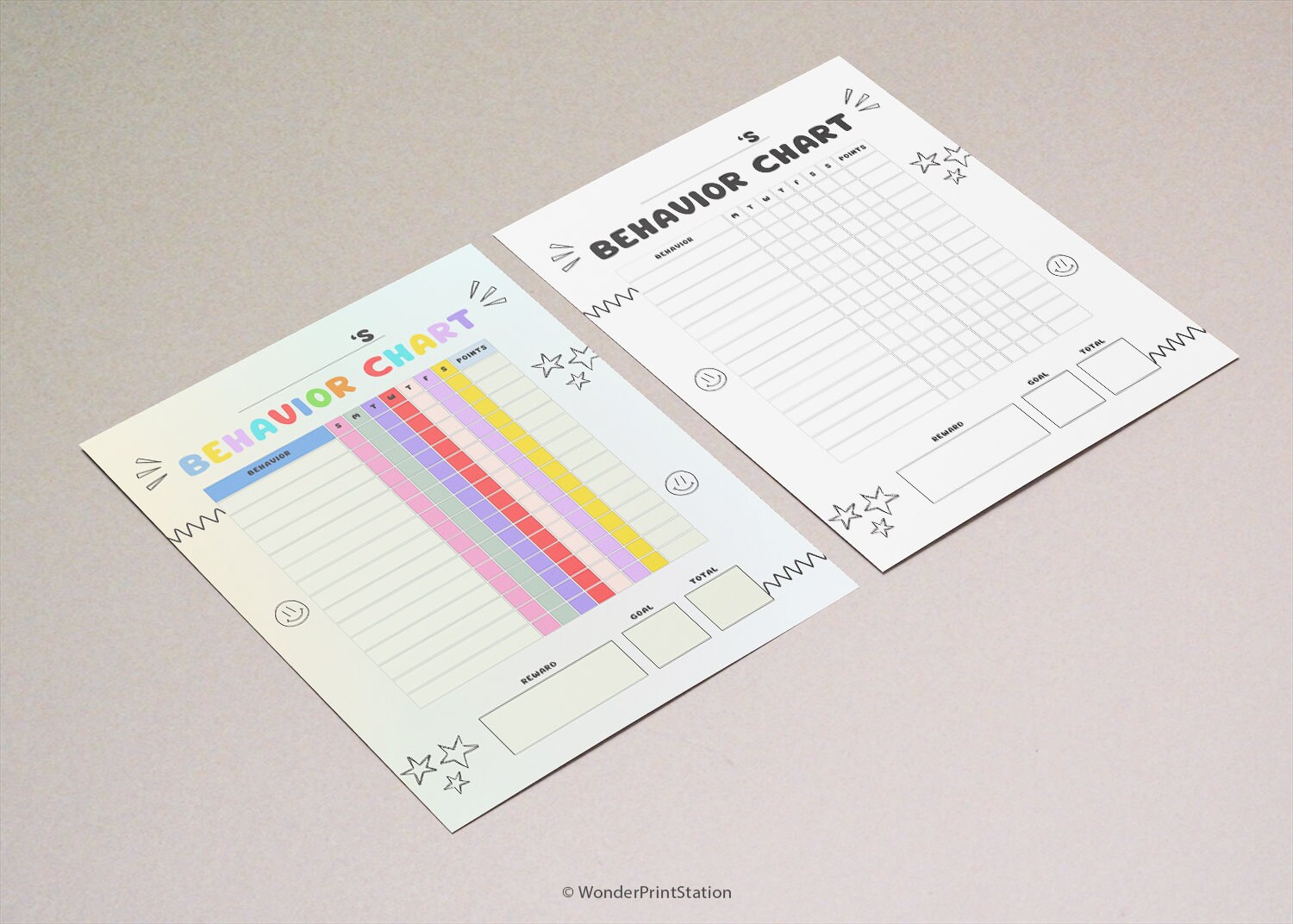 Printable Behavior Reward Chart for Kids, Children Behavior Chart, Good ...