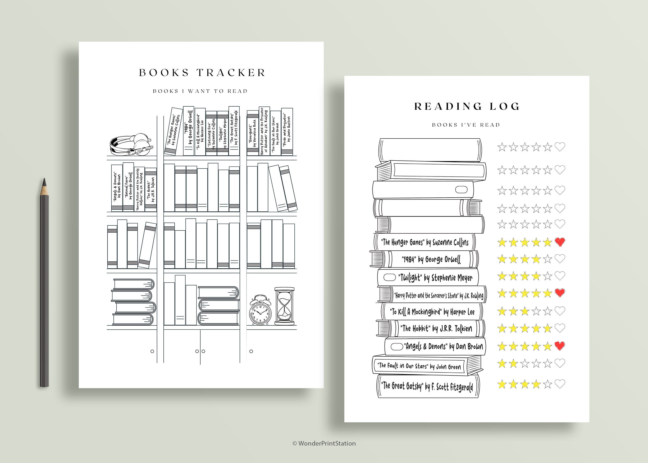 Books Tracker, Book Review, Printable Reading Log, Reading Tracker ...