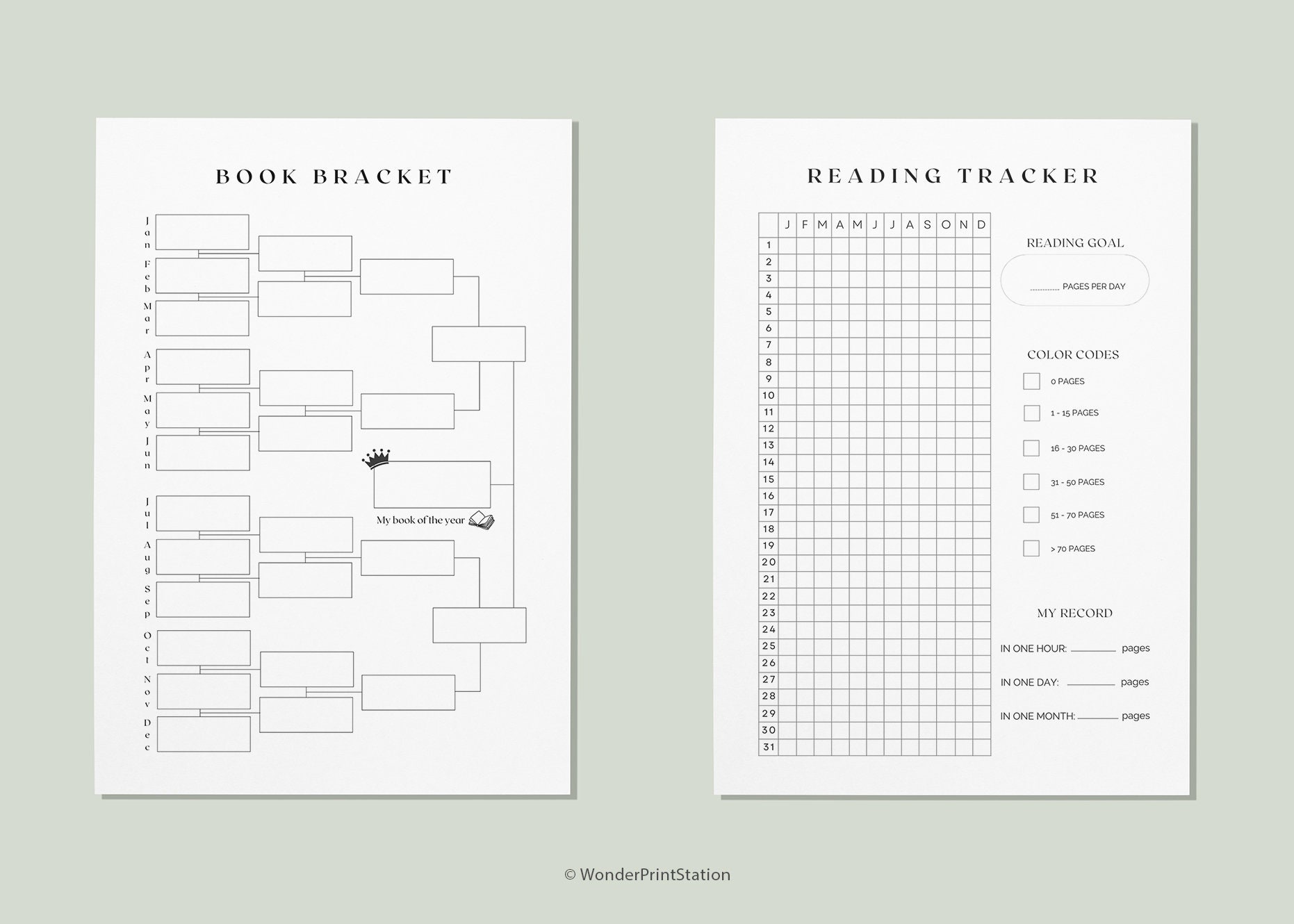 Books Tracker, Book Review, Printable Reading Log, Reading Tracker ...