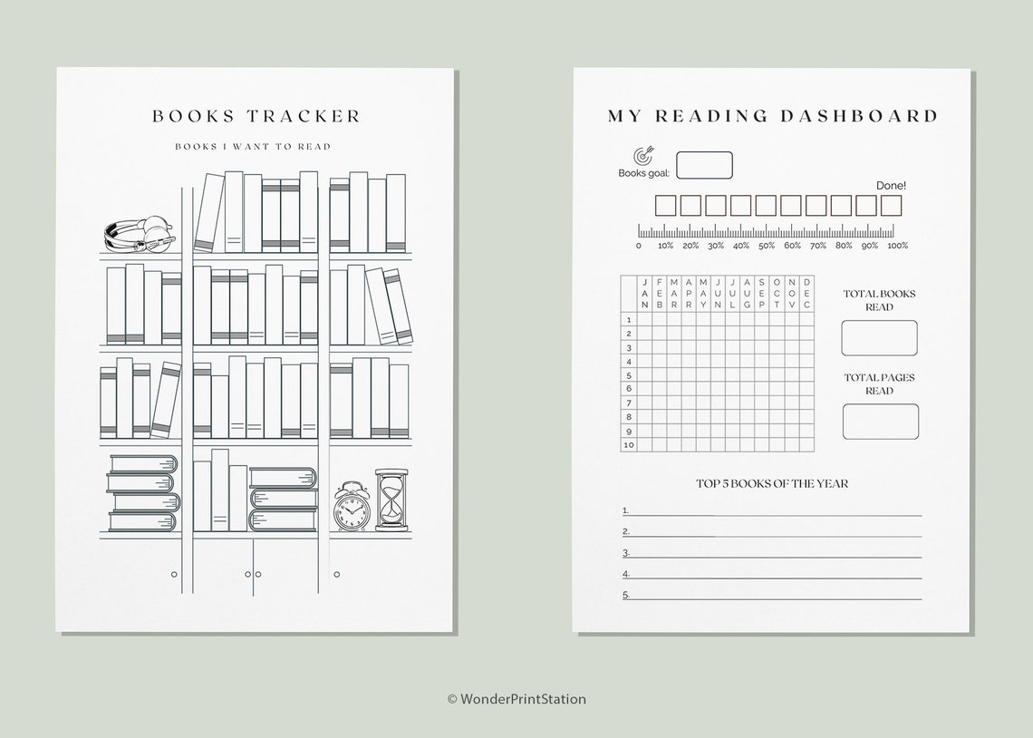 Books Tracker, Book Review, Printable Reading Log, Reading Tracker ...