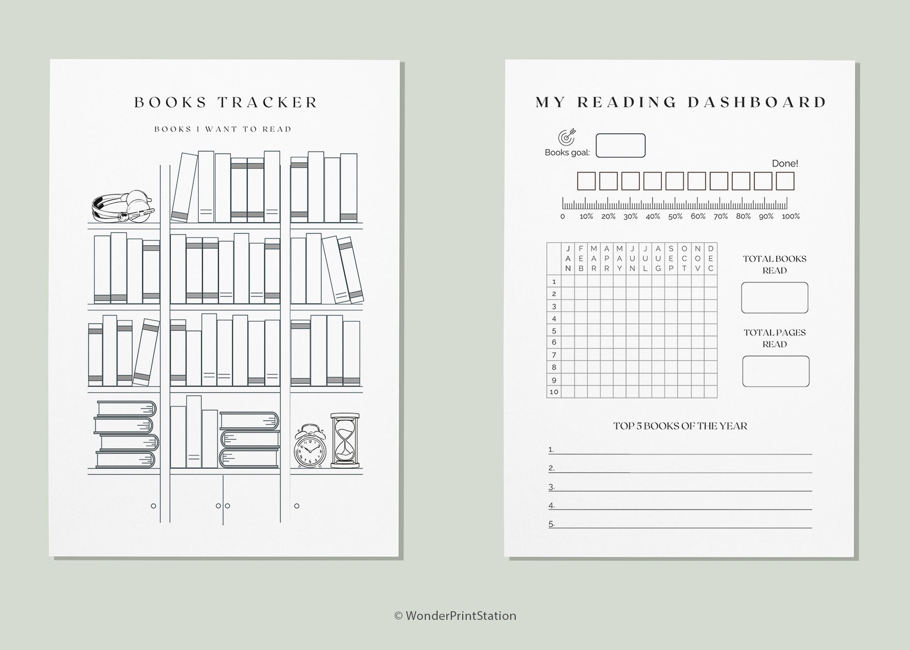 Books Tracker, Book Review, Printable Reading Log, Reading Tracker ...