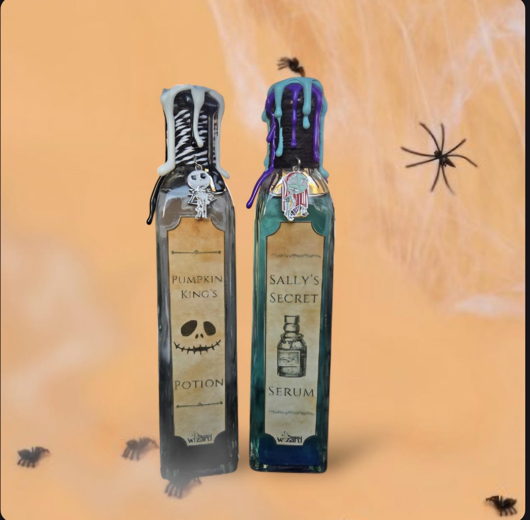 Jack and Sally Potion Set Nightmare Before Christmas Potion Bottle Halloween Potion - Etsy