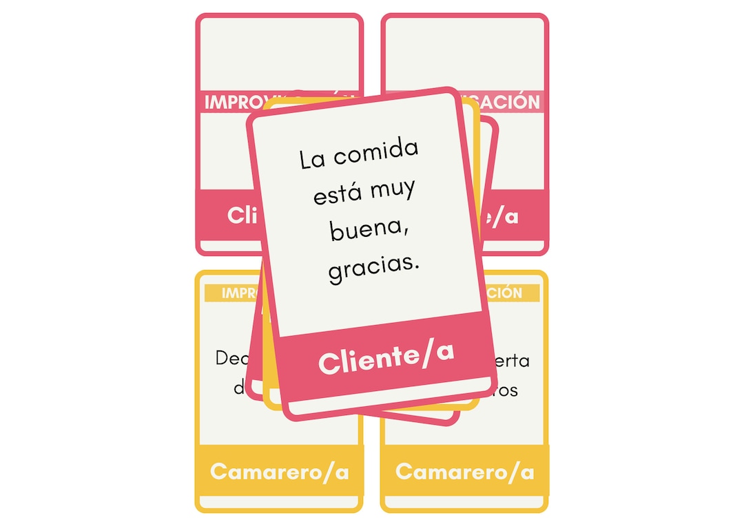 Restaurant Roleplay Flashcards Spanish A1-A2 - Etsy