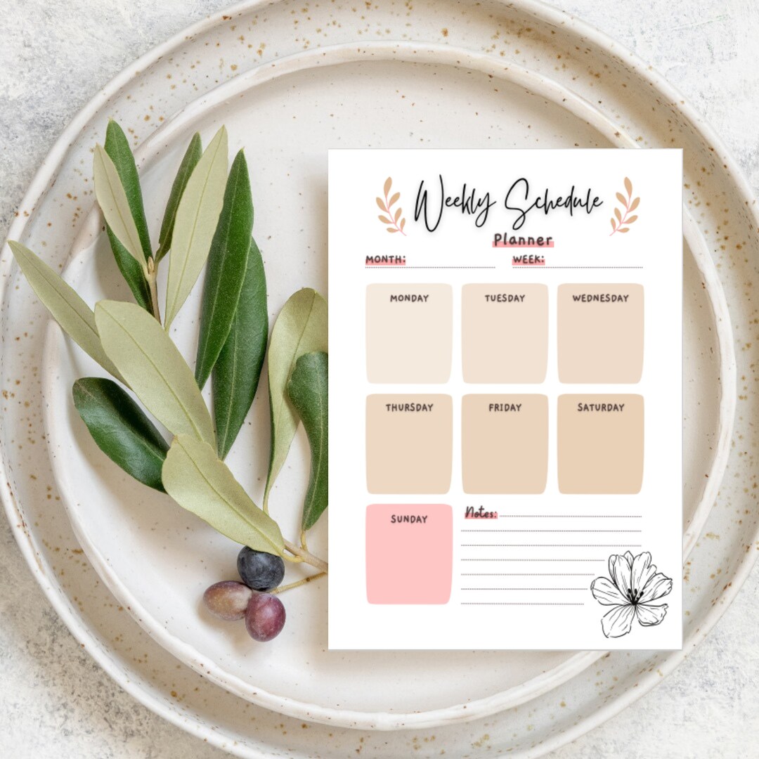 Weekly Schedule Template, Weekly Planner Printable, Homeschool Weekly ...