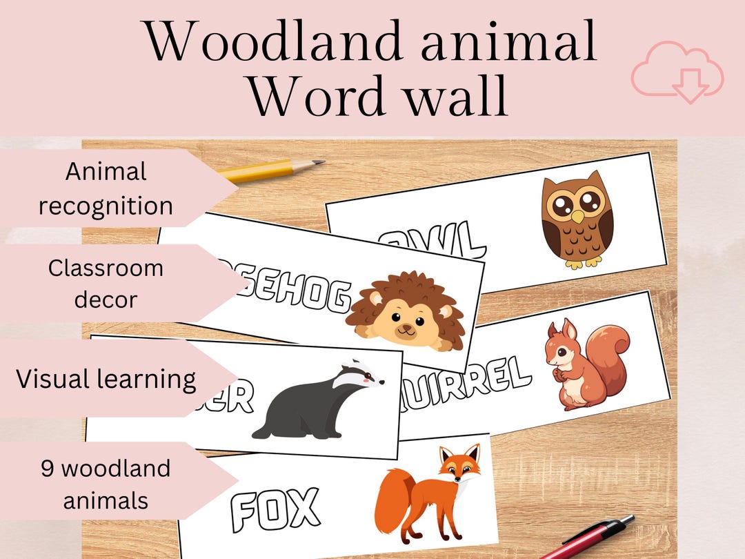 Woodland Animal Word Wall Flash Card Pack | Forest Animals | Primary ...