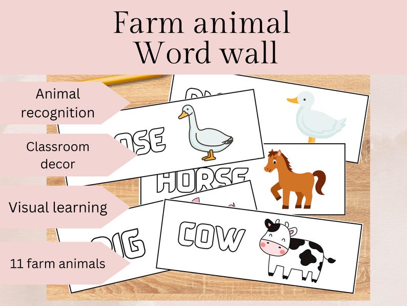 Farm Animal Word Wall Flash Card Pack | Farm | Primary | Animal ...