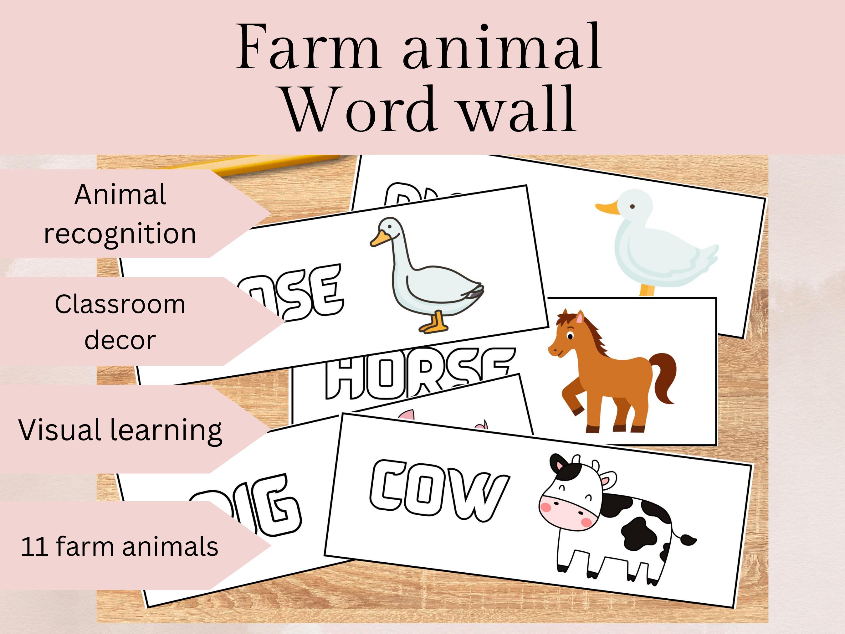 Farm Animal Word Wall Flash Card Pack | Farm | Primary | Animal ...