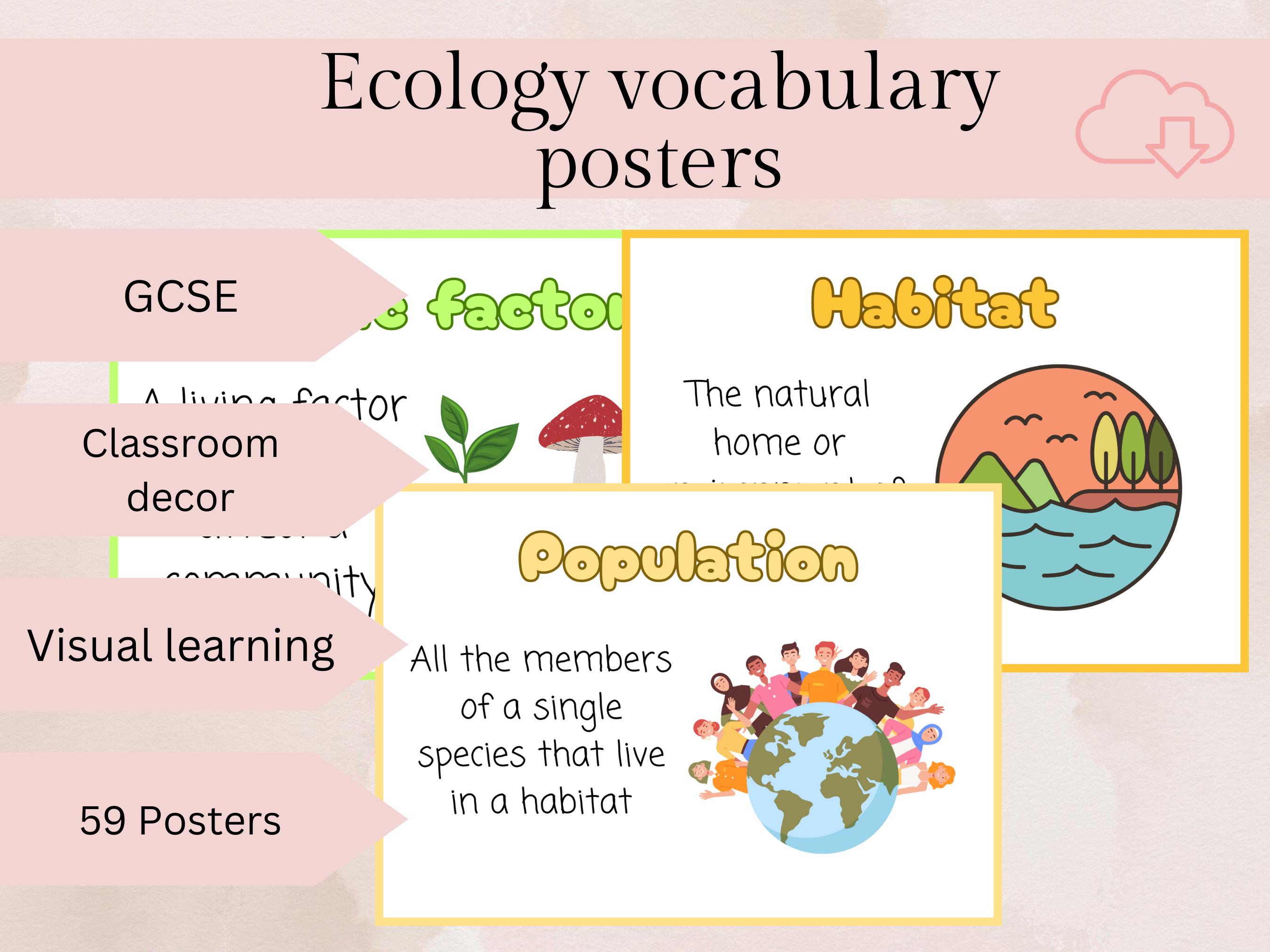 GCSE | Ecology | Biology | Science | Vocabulary | Word Posters ...
