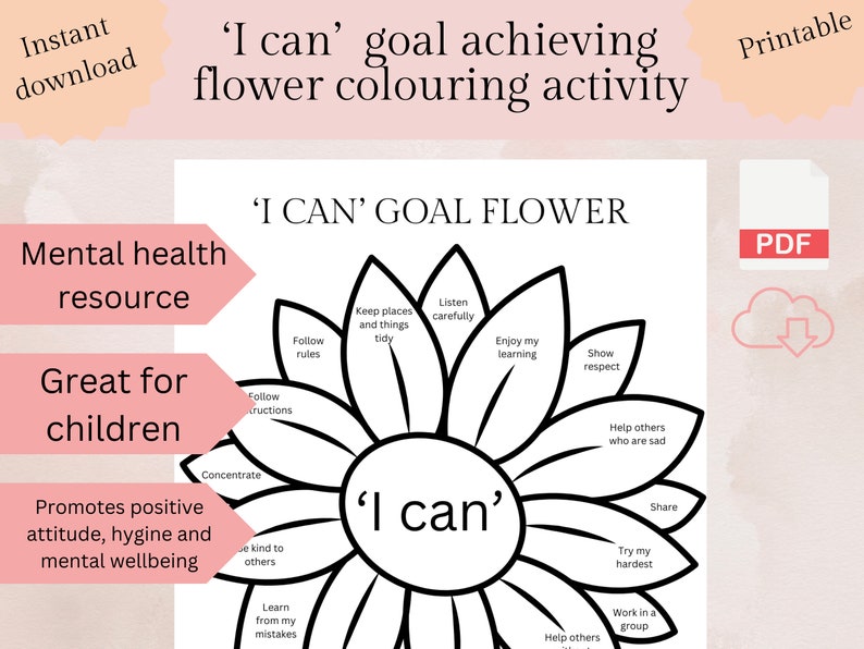 Children's Mental Health Colouring Activity | Affirmations | Goal ...