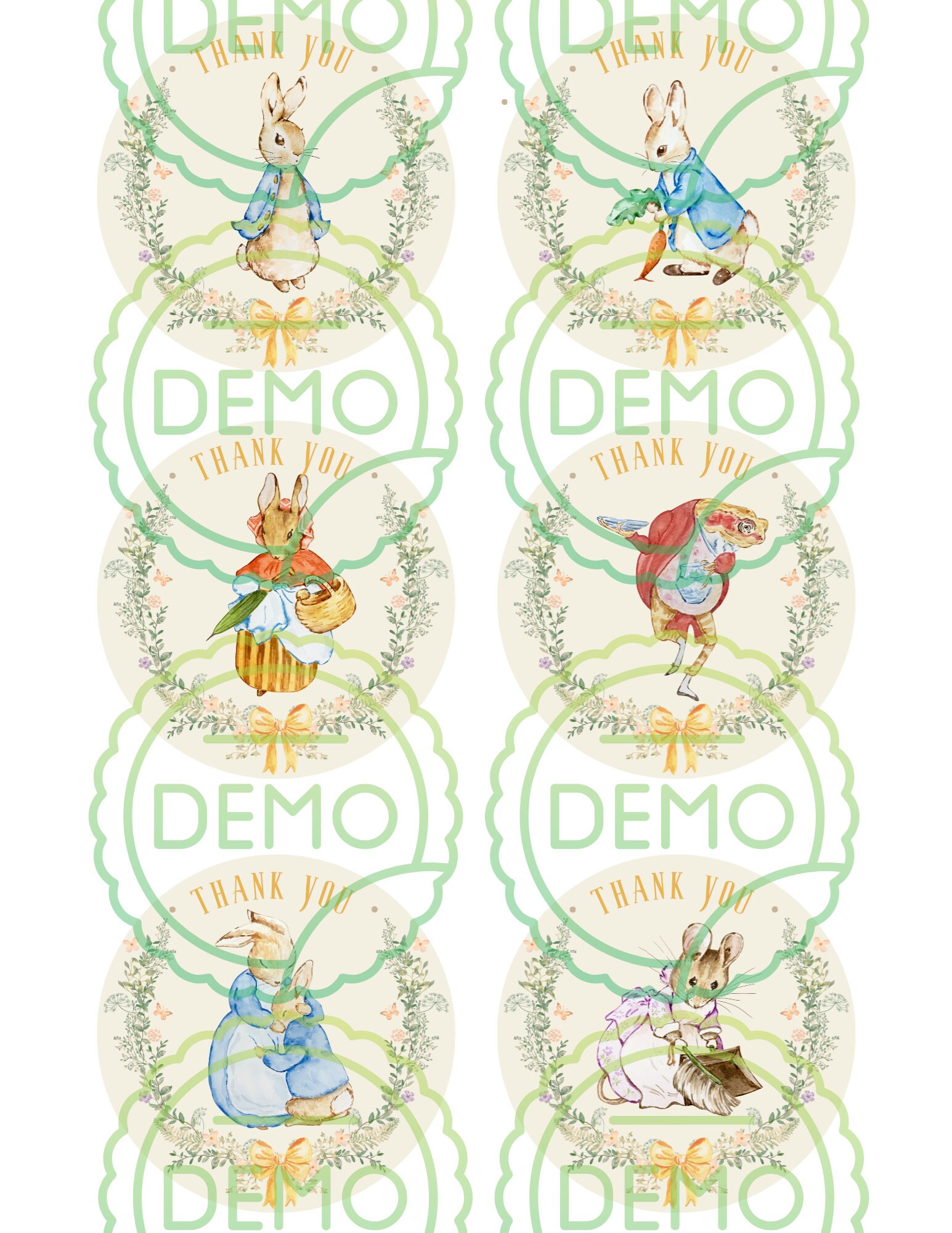 Beatrix Potter's Peter Rabbit Character Wreath Birthday Baby Shower ...