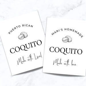 Coquito Bottle Label, Coquito Bottle, Coquito Label, Coquito Christmas ...