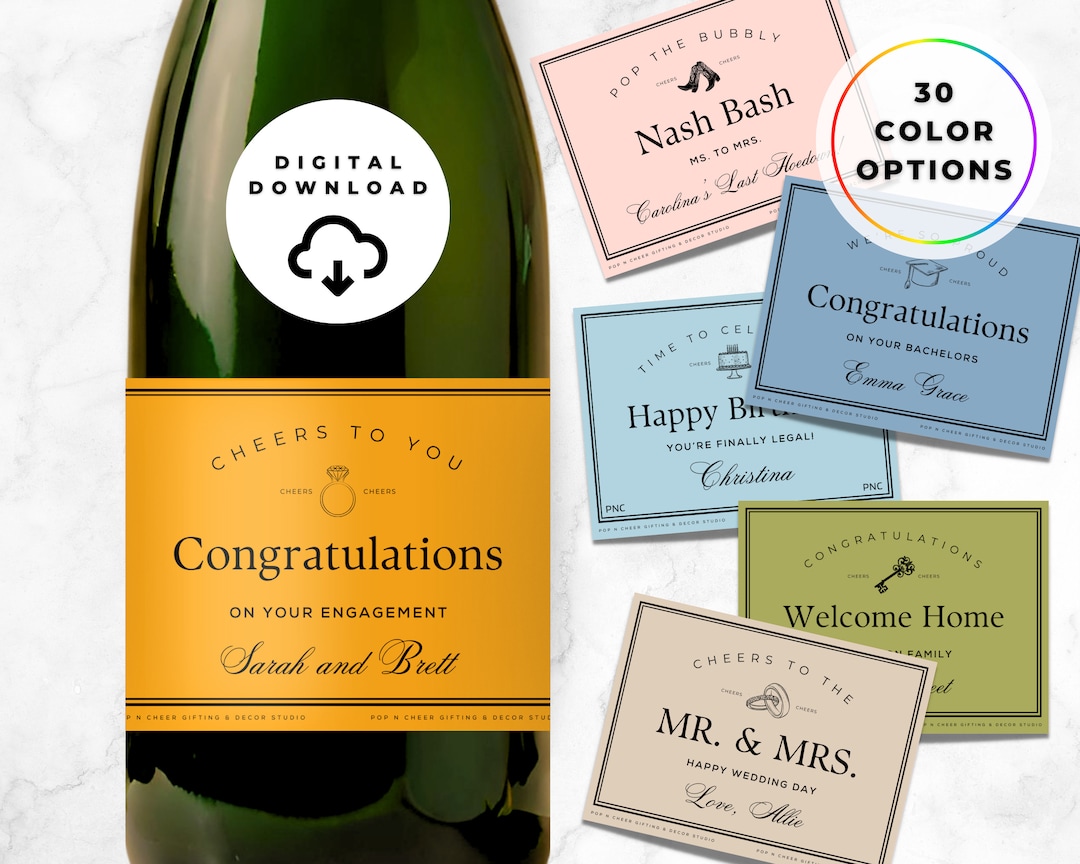 Digital Download Champagne Label, Custom Champagne Label, Champagne ...