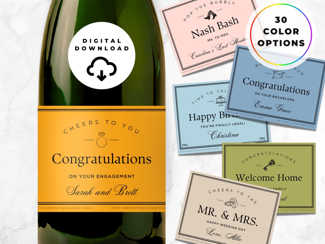 Digital Download Champagne Label, Custom Champagne Label, Champagne ...