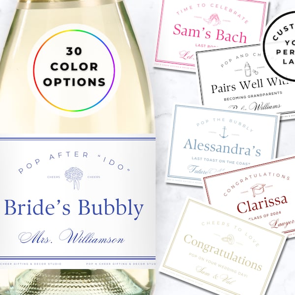 Champagne Labels - Etsy