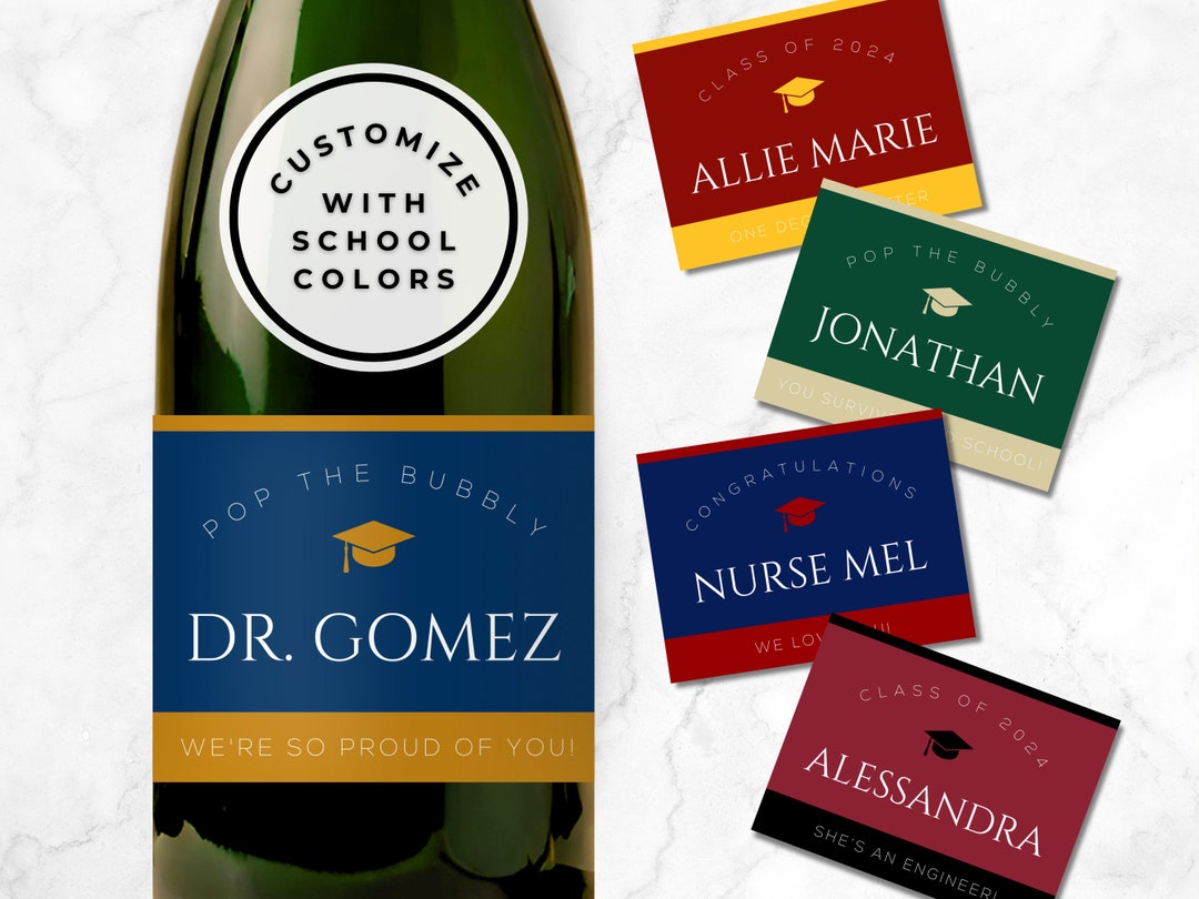 Custom Graduation Champagne Label, Custom Champagne Label, Champagne ...