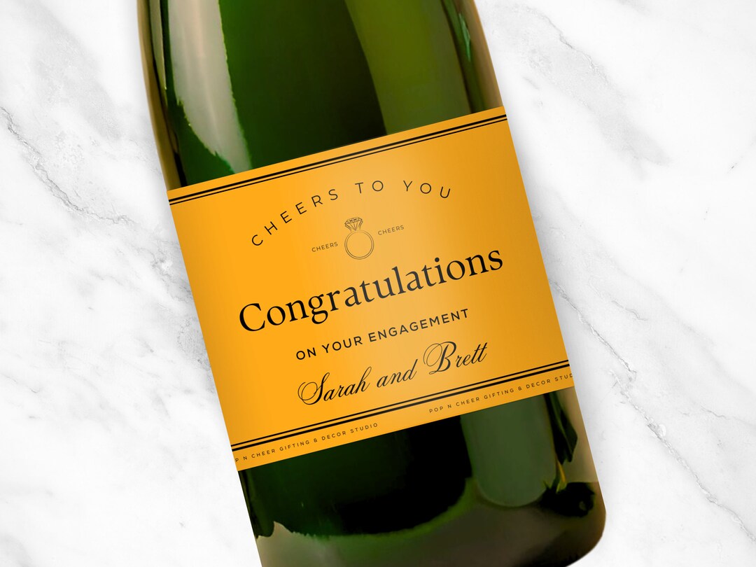 Custom Engagement Champagne Label, Custom Engagement Gift, Champagne ...