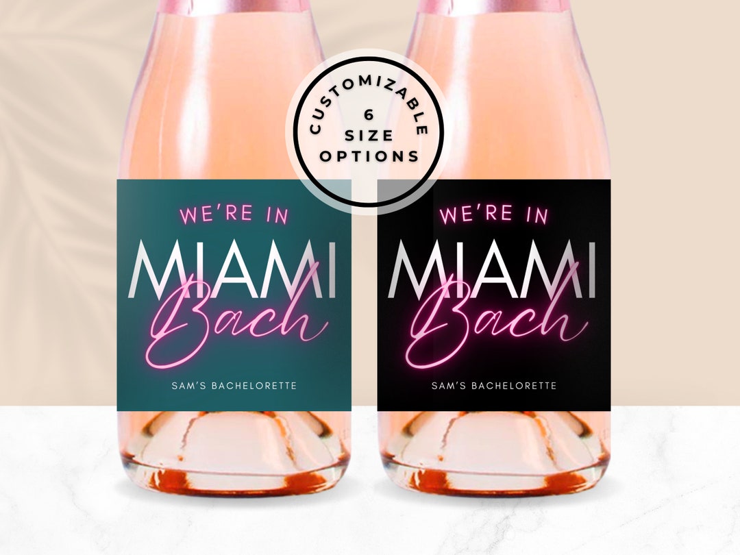 Miami Bach Champagne Label, Custom Champagne Label, Custom Wine Label ...