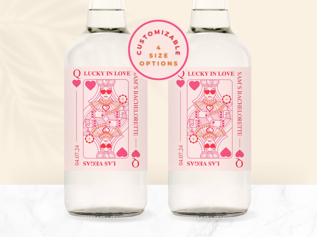 Custom Shooter Bottle Label, Lucky in Love Bachelorette, Tequila Bottle ...