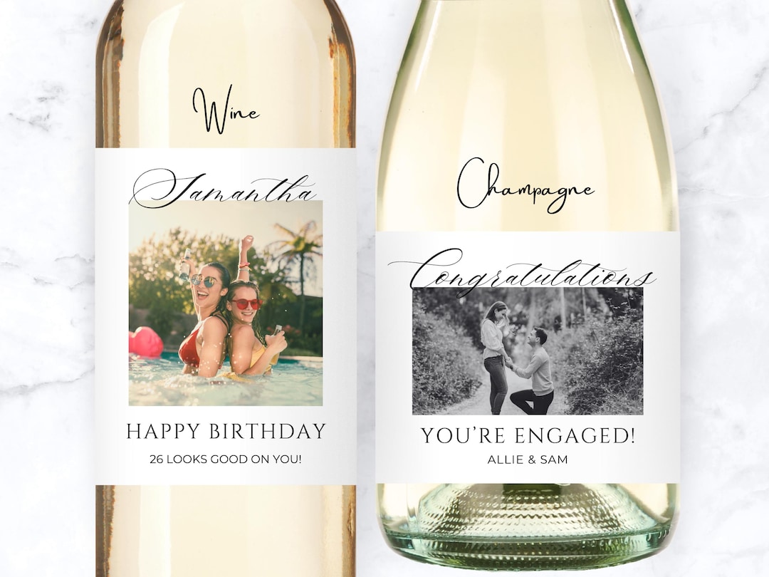 Custom Photo Champagne Label, Custom Photo Wine Label, Custom Champagne ...