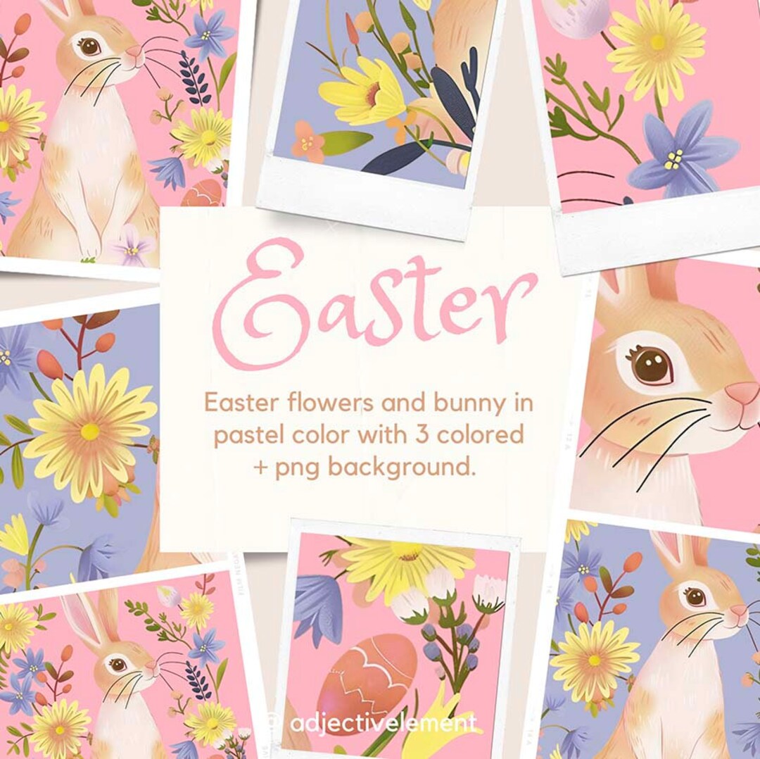 Easter Bunny Egg Cute Clipart DIY Craft PNG Art Card Scrapbooking ...