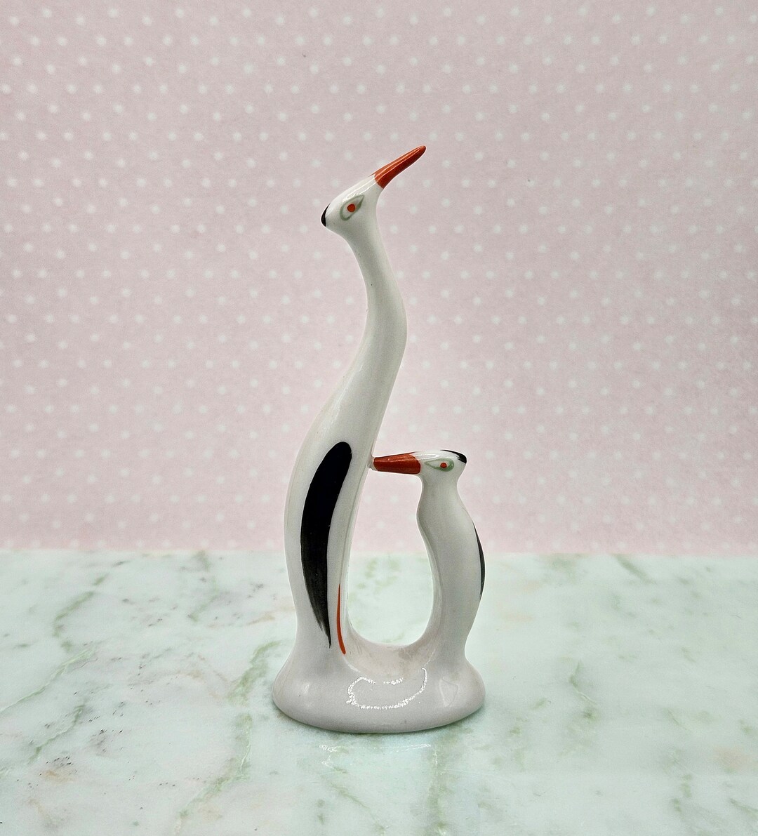 Two Storks Miniature Porcelain Figurine V. Filimonov Hand Made in ...