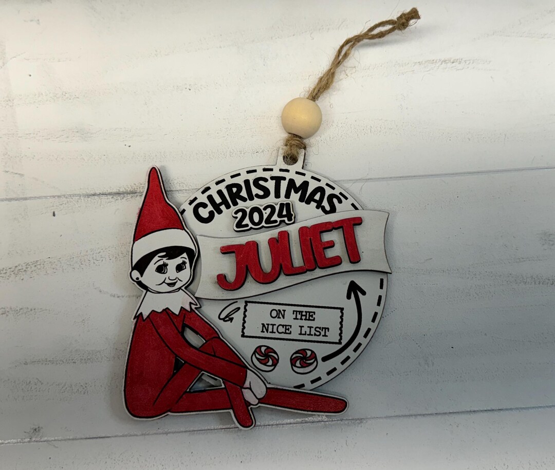 Personalized Elf on the Shelf Christmas Ornament - Etsy