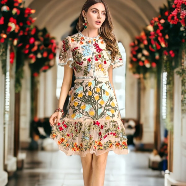 Embroidered Dress - Etsy